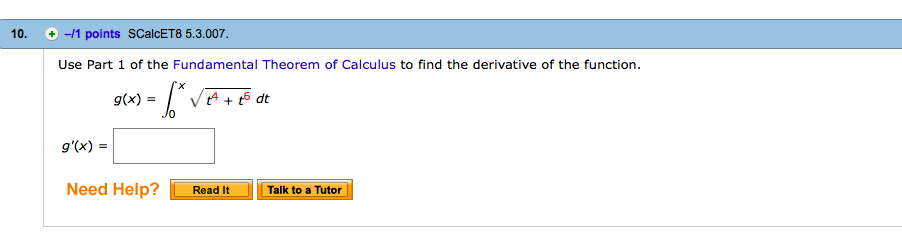 Solved 10. +-11 points SCalcET8 5.3.007 Use Part 1 of the | Chegg.com