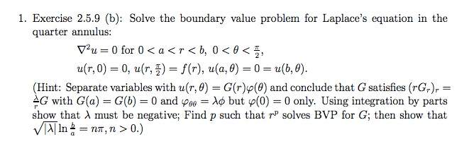 Solved Solve the boundary value problem for Laplace's | Chegg.com