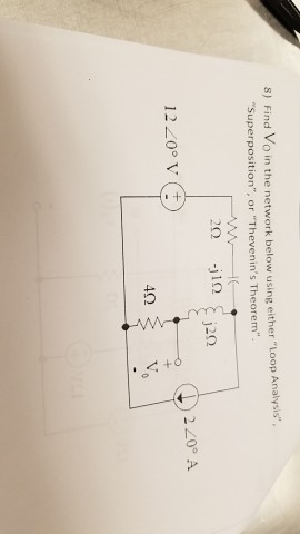 Solved Find.V_O in the network below using either "Loop | Chegg.com