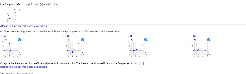 Use the given data to complete parts (a) and (b) | Chegg.com