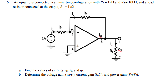 Solved An op-amp is connected in an inverting configuration | Chegg.com