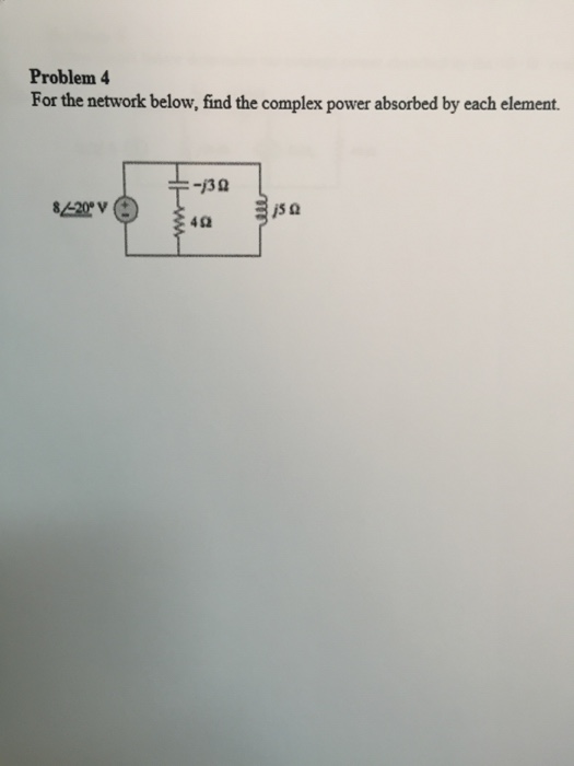Solved For the network below, find the complex power | Chegg.com