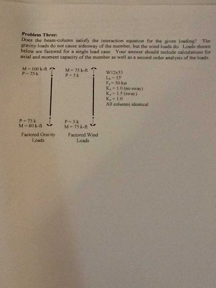 Solved Does the beam-column satisfy the interaction equation | Chegg.com
