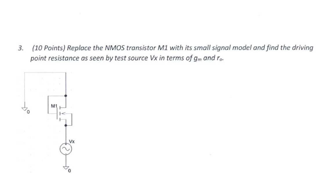 Solved Replace the NMOS transistor M_1 with its small signal | Chegg.com
