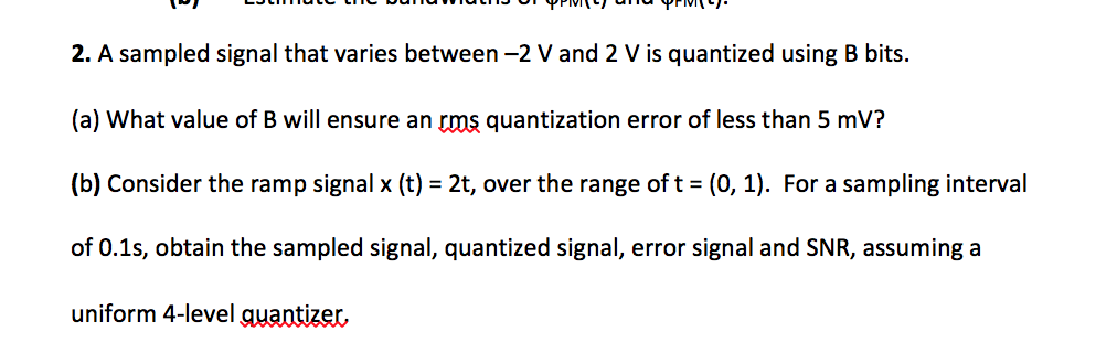 Solved 2. A sampled signal that varies between -2 V and 2 V | Chegg.com