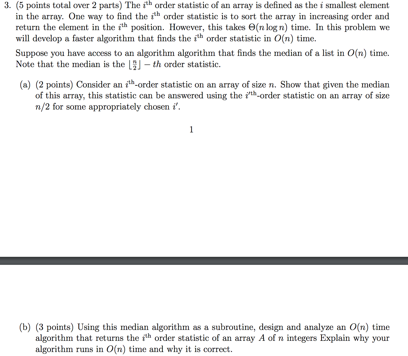 Solved I understand what the ith order statistic is, but I'm | Chegg.com