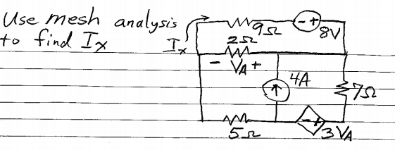 Solved Use mesh analysis to find Ix Use mesh analysis to | Chegg.com