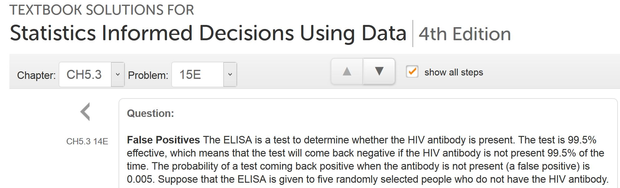 Solved TEXTBOOK SOLUTIONS FOR Statistics Informed Decisions | Chegg.com