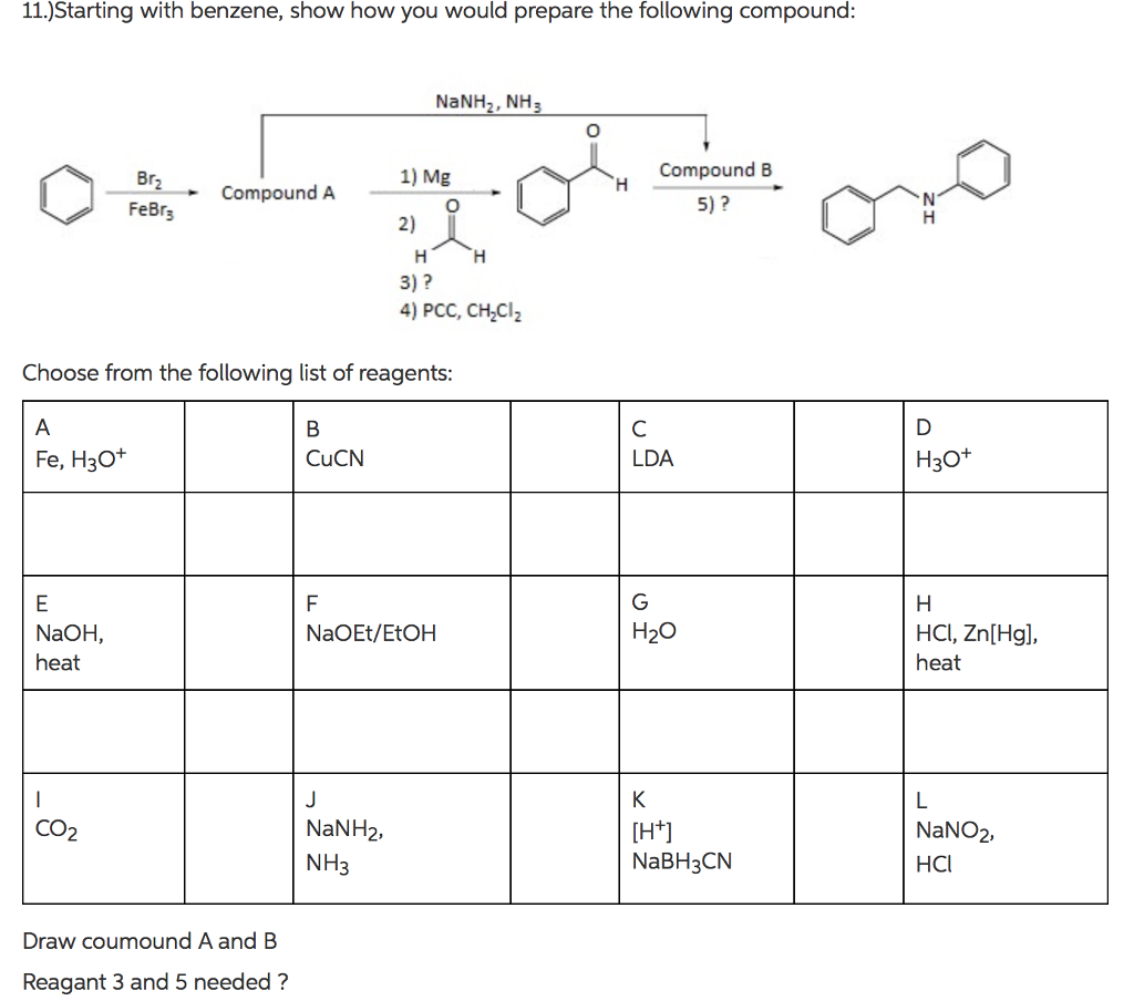 Solved 11.)Starting with benzene, show how you would prepare | Chegg.com