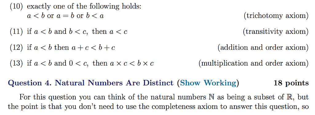 Solved which satisfy the nine Algebraic (or Field) Axioms: | Chegg.com