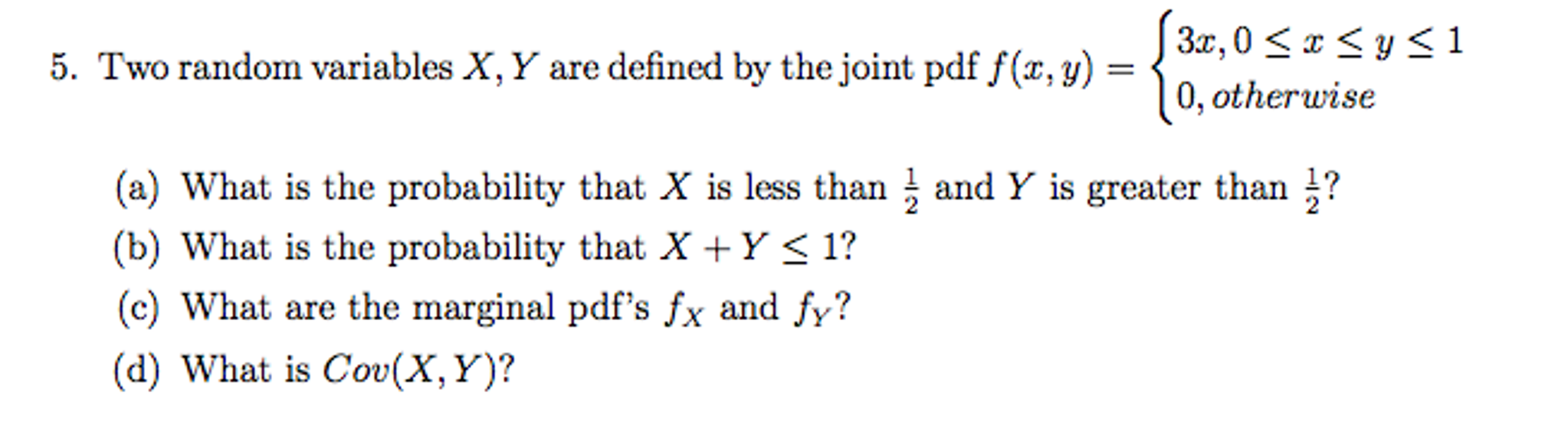 Solved Two random variables X, Y are defined by the joint | Chegg.com