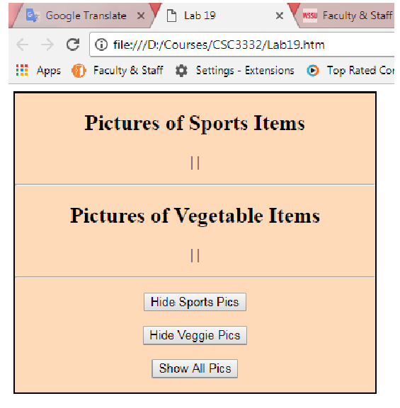 Solved 1. Write a HTML page using jQuery that displays two | Chegg.com