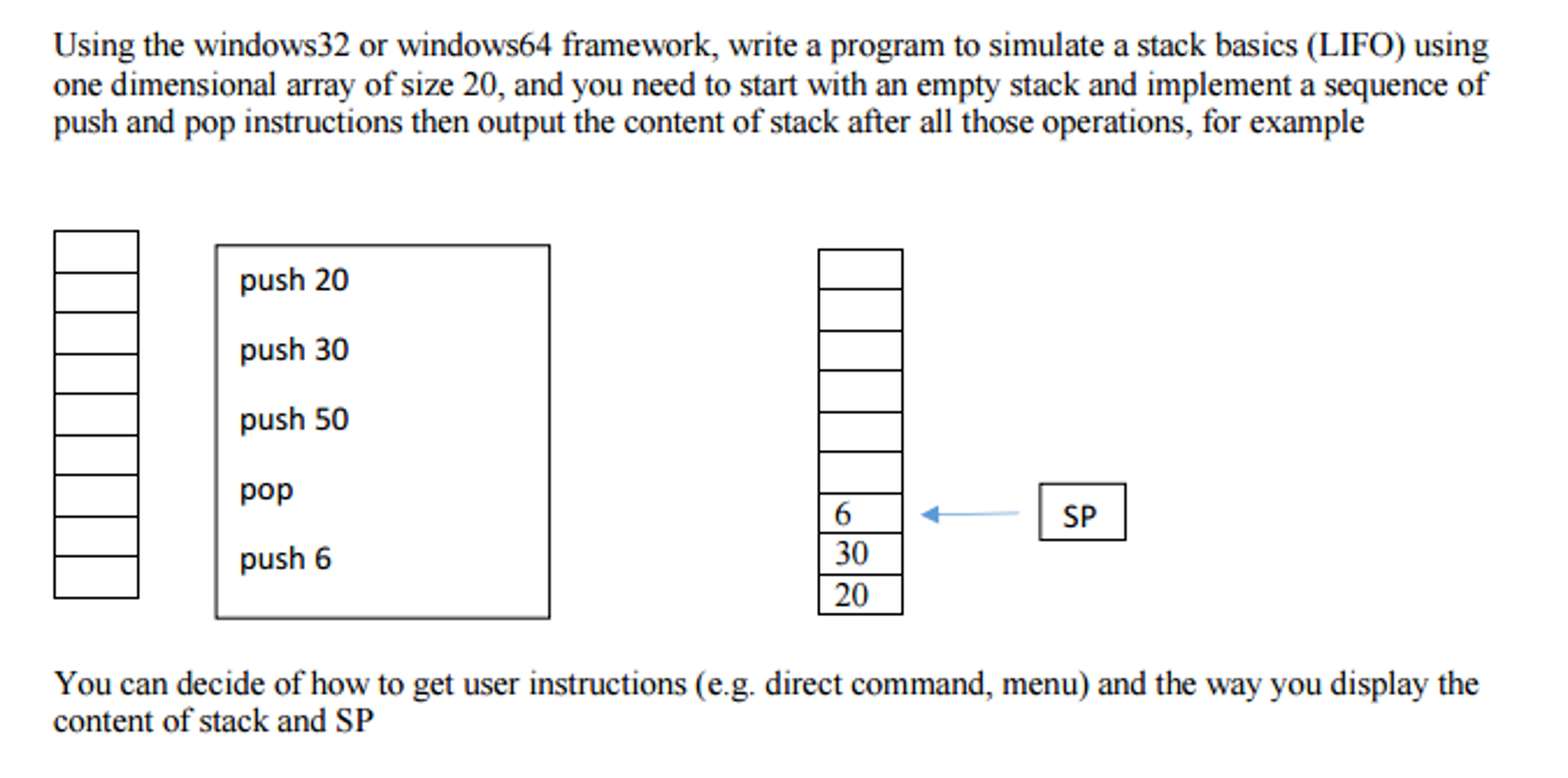 Using the windows32 or windows64 framework, write a | Chegg.com