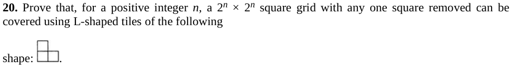 Solved 20. Prove that, for a positive integer n, a 2n × 2n | Chegg.com
