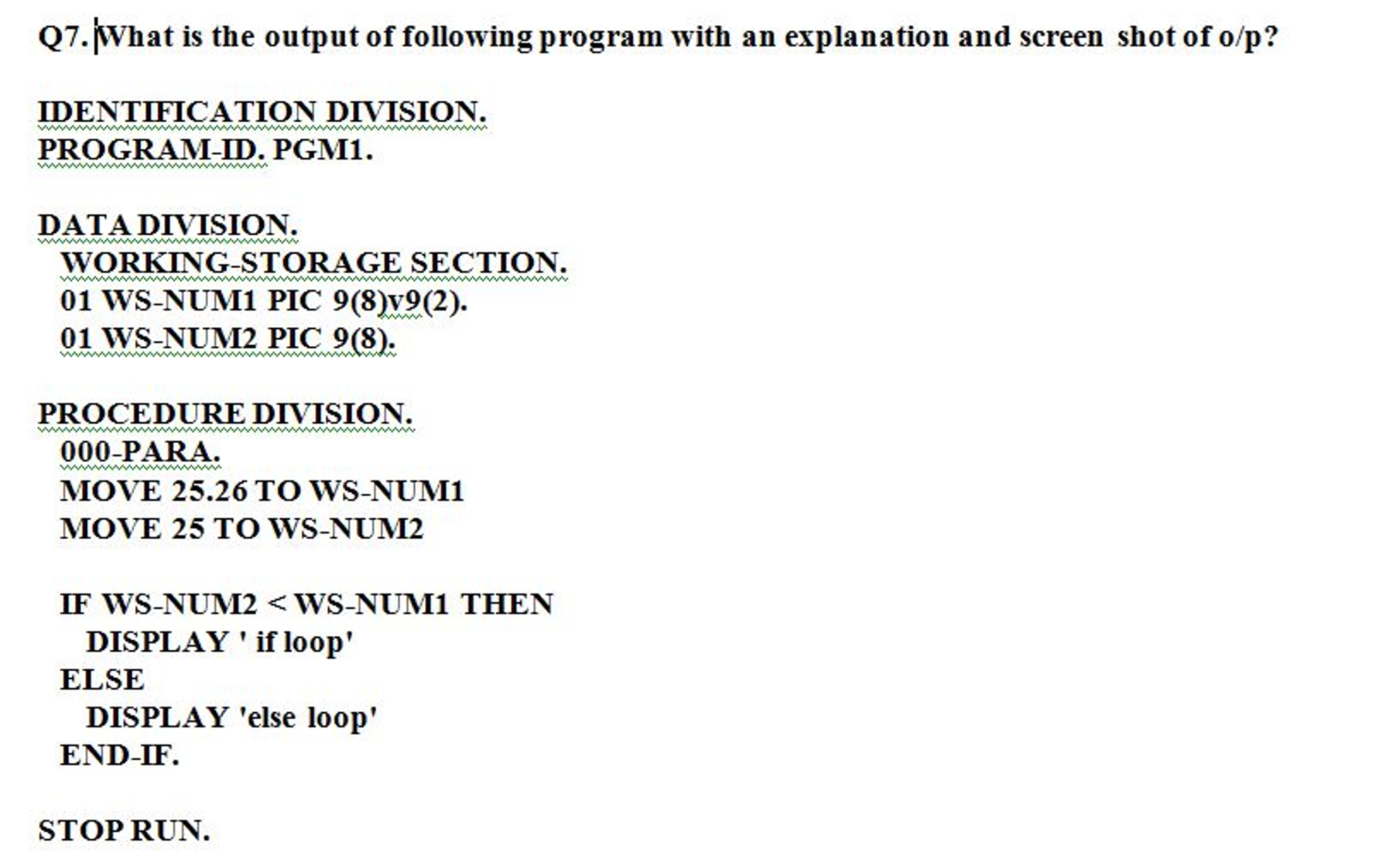 Solved What is the output of following program with an | Chegg.com