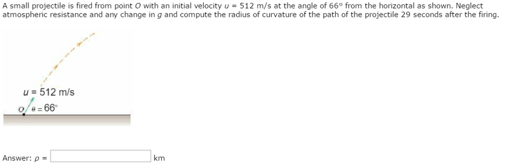 Solved A small projectile is fired from point O with an | Chegg.com