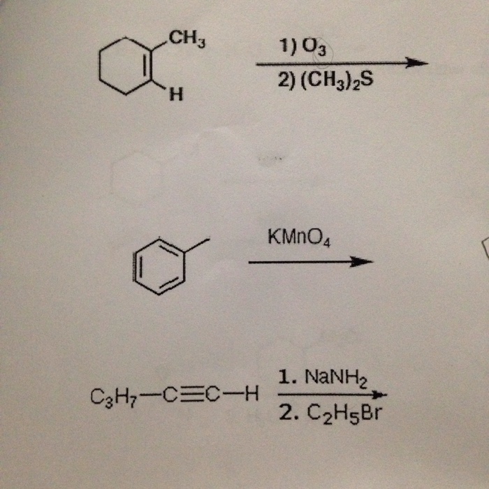 Solved CH 1103 2) (CH3)2S H KMnO4 1. NaNH2 | Chegg.com
