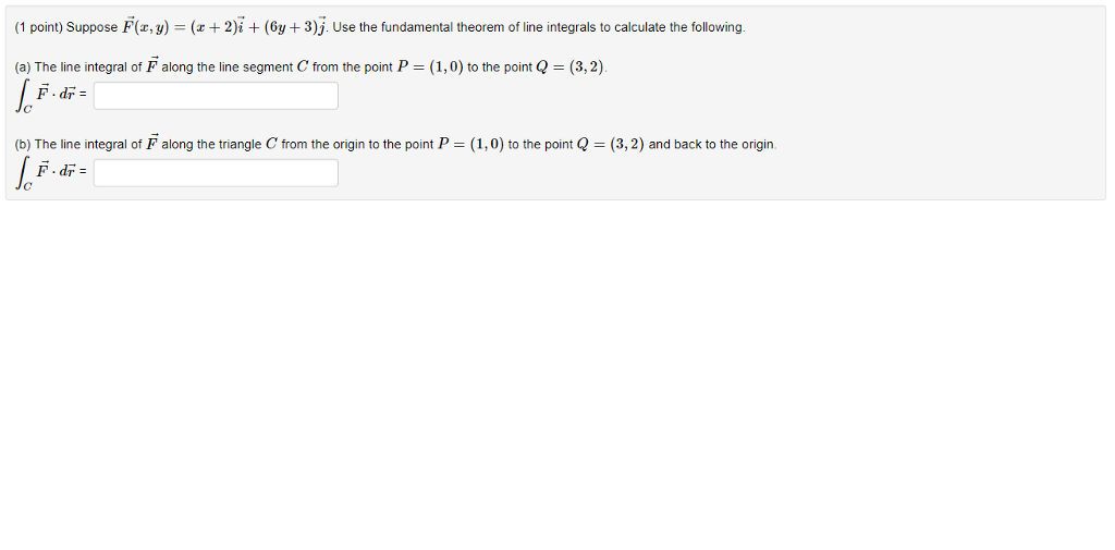 Solved Suppose F vector (x, y) = (x + 2)I vector + (6y + 3)j | Chegg.com