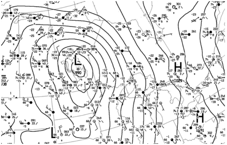 Solved Referring to the Weather Map below note the location | Chegg.com