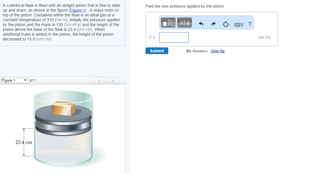 Solved A cylindrical flask is fitted with an airtight piston | Chegg.com