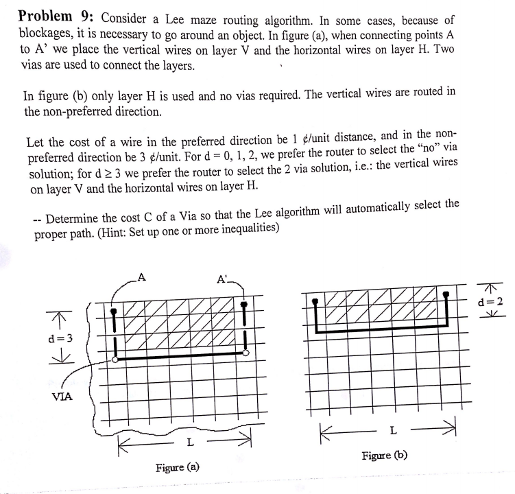 Solved Consider A Lee Maze Routing Algorithm In Some Cases 0815
