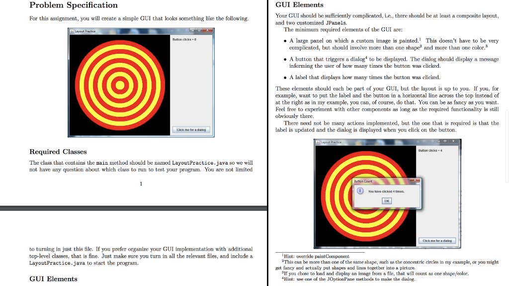 Solved Problem Specification GUI Elements Your GUI should be | Chegg.com