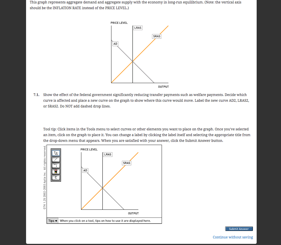 Solved This graph represents aggregate demand and aggregate | Chegg.com
