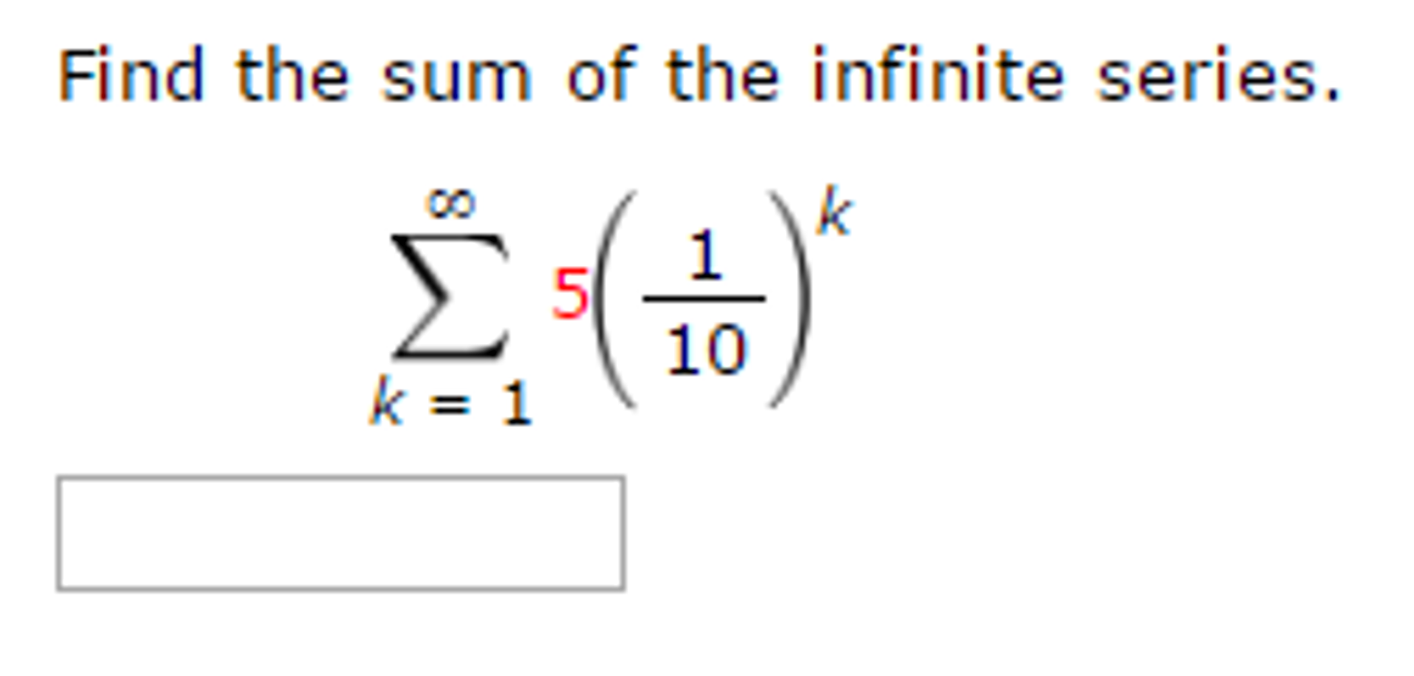 Solved Find the sum of the infinite series. | Chegg.com Solved Find the sum of the infinite series. | Chegg.com
