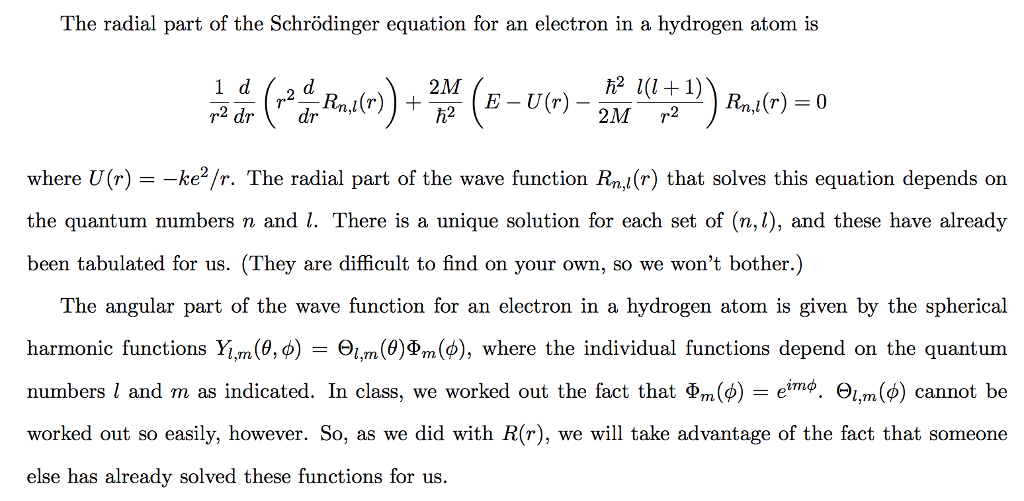 The radial part of the Schrodinger equation for an | Chegg.com