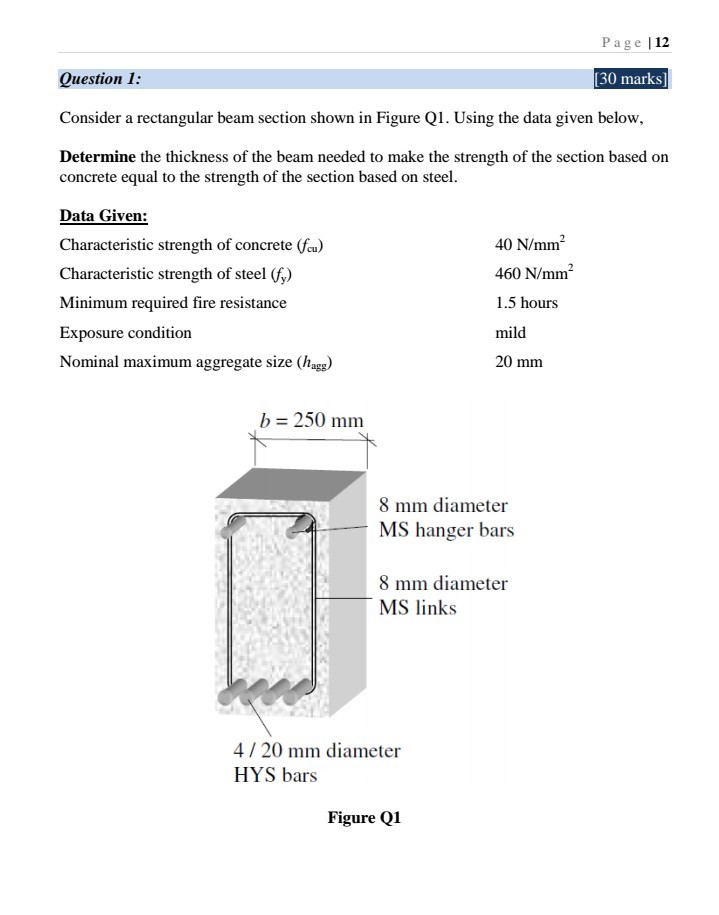 Solved Page | 12 Question 1: Consider a rectangular beam | Chegg.com