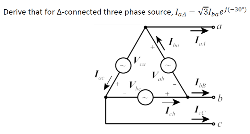 Solved Derive that for delta-connected three phase source, | Chegg.com