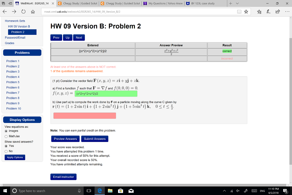 Solved Webwork Egr265 14 E Chegg Study L Guided Solut Chegg