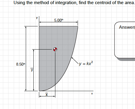 Solved Using the method of integrate , find the centroid of | Chegg.com