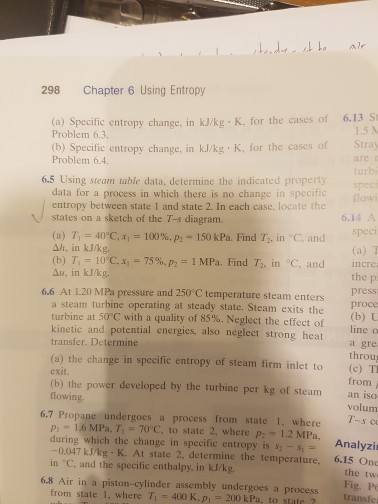 Solved 298 Chapter 6 Using Entropy (a) specific entropy | Chegg.com