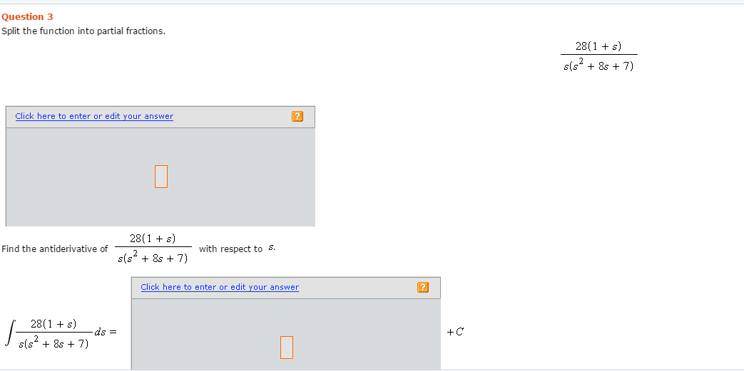 Solved Split the function into partial fractions. Find the | Chegg.com