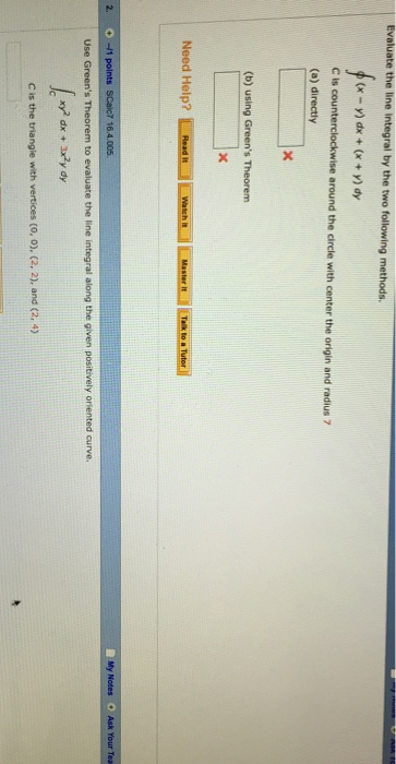 Solved Evaluate the line integral by the two following | Chegg.com