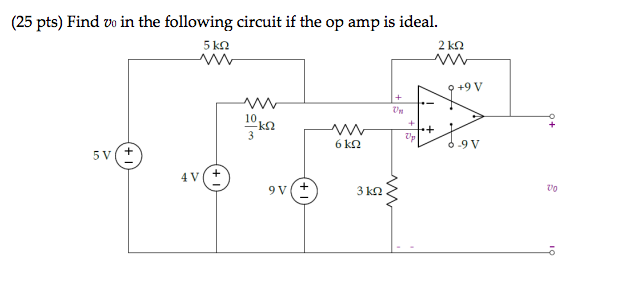 Solved Find vo in the following circuit if the op amp is | Chegg.com