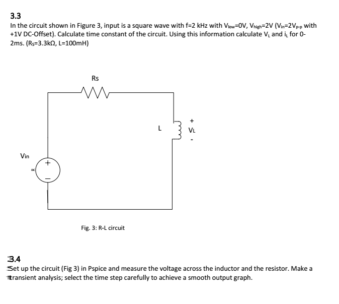 Solved In the circuit shown in Figure 3, input is a square | Chegg.com