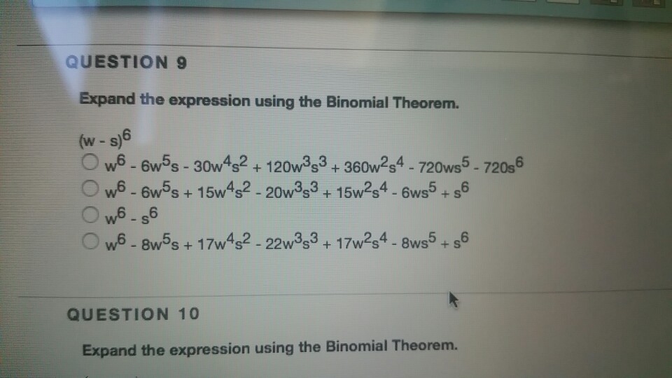 Solved QUESTION 7 Solvo. Use the Binomial Theorem to | Chegg.com