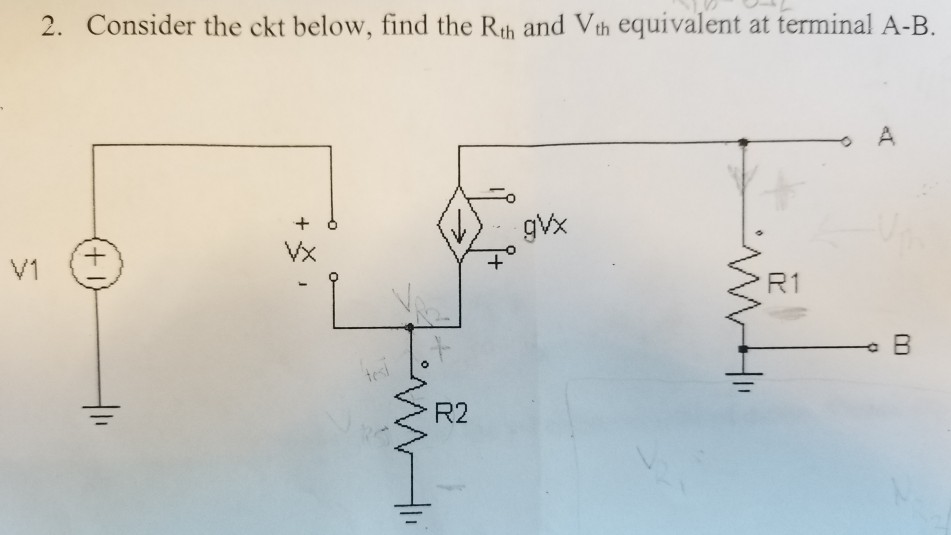 Solved 2. Consider the ckt below, find the Rth and Vth | Chegg.com