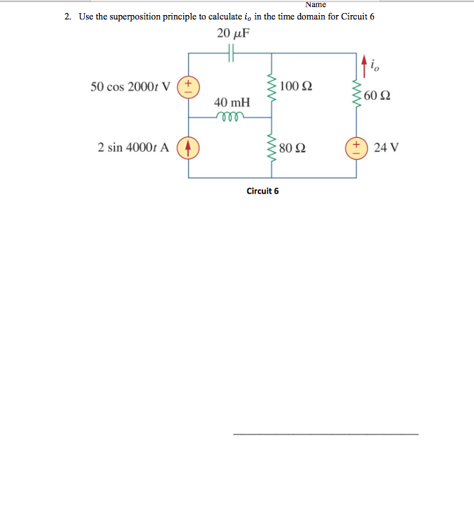 Solved Use the superposition principle to calculate i0 in | Chegg.com