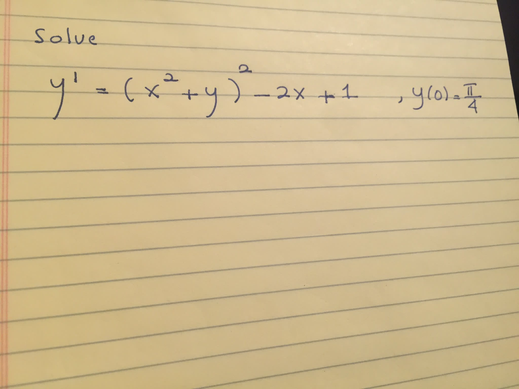 Solved Solve Y x 2 Y 2 2x 1 Y 0 Pi 4 Chegg