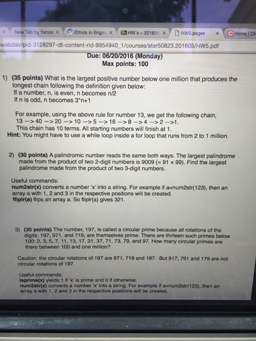 Solved What is the largest positive number below one million | Chegg.com