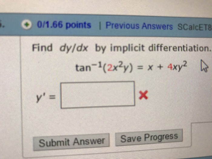 Solved Find dy/dx by Implicit differentiation. | Chegg.com