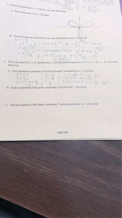 Solved Given the polar curve r = 4 sin 3 theta, solve the | Chegg.com