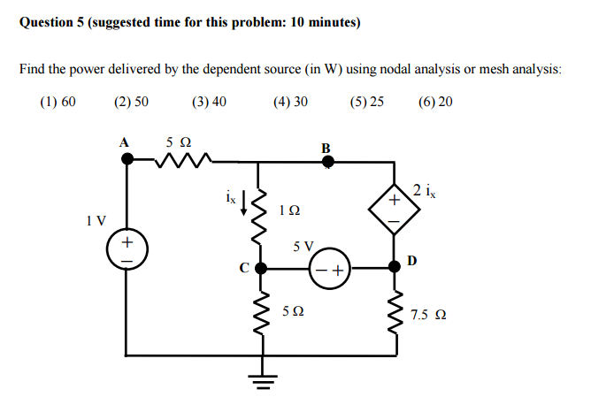 Solved Find The Power Delivered By The Dependent Source In