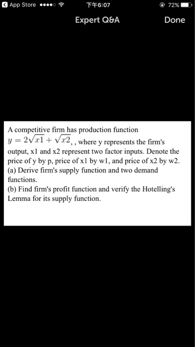 Solved: A Competitive Firm Has Production Function Y = 2 S... | Chegg.com