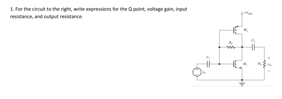 Solved 1. For the circuit to the right, write expressions | Chegg.com
