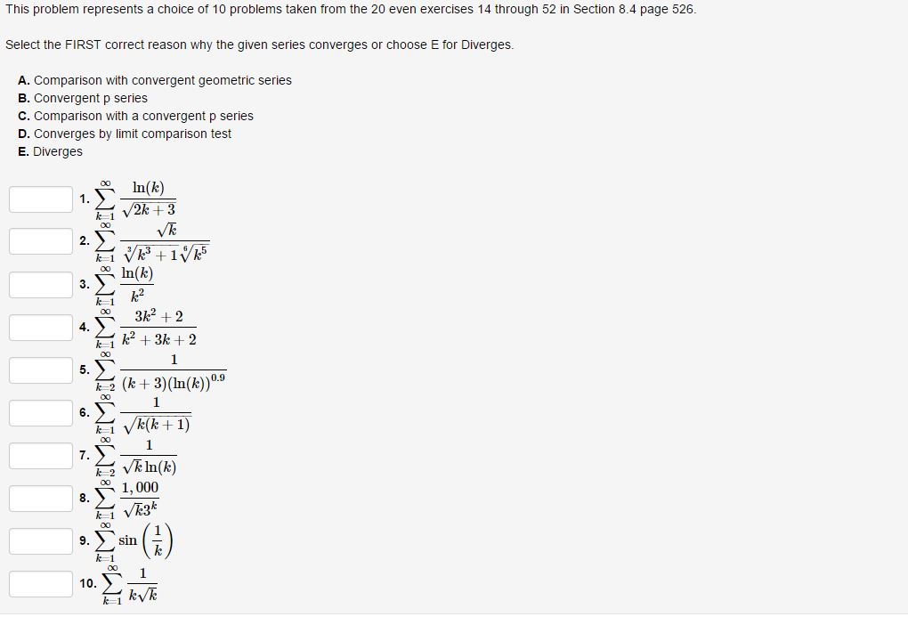 This problem represents a choice of 10 problems taken | Chegg.com