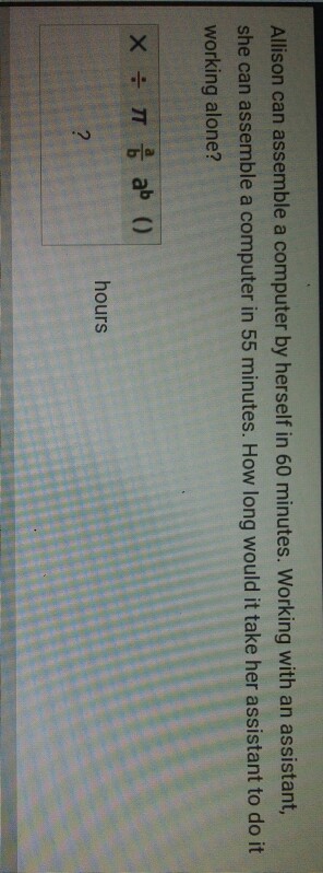 Solved Allison can assemble a computer by herself in 60 | Chegg.com